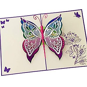 Butterfly Pop Up Birthday Card by DEVINE Popup Cards | Happy Wedding Anniversary Card for Husband Wife Boyfriend Girlfriend | Romantic Valentines 3D Cards for Her Him Mothers Day Gifts Mom Love Kids