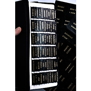 UPAFEXXI-Leather Bible Tabs, Bible Tabs for Women and Men(Gold Foil Lettering) Large Print Stickers, Easy to Read and Apply, 80 Chapters Labels for Easy Navigation(Black)