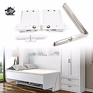 DNYSYSJ Murphy Wall Bed Springs Mechanism Hardware Kit, Heavy Duty Horizontal Mounting Bed Support Hardware DIY Kit Large/Medium Single Side Load 108KG (Medium Size Bed)