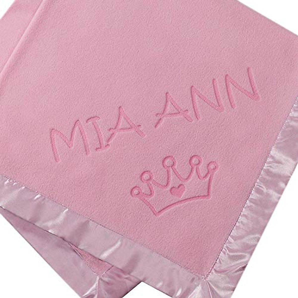 Custom Catch Personalized Princess Baby Blanket for Girl - Newborn or Infant Name Gift - Pink or Blue (1 Text Line)