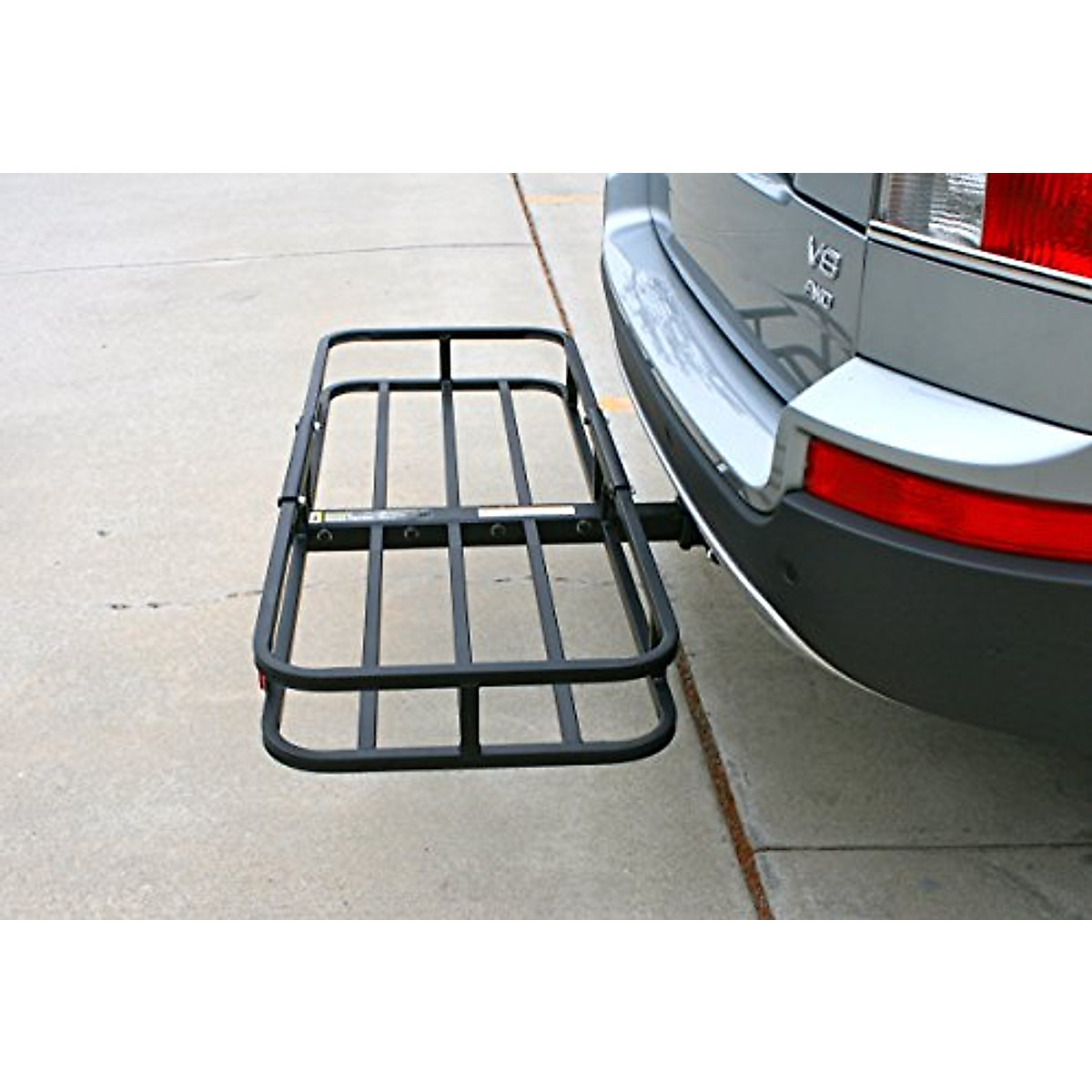 MaxxHaul 70107 53" x 19-1/2" Hitch Cargo Carrier - Trailer Mount Steel With High Side Rails For RV's, Trucks, SUV's, Vans, Cars 2" Receiver 500-lb Load Capacity , Black