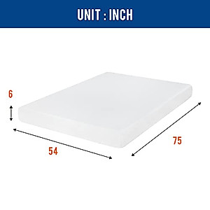 Full Mattress 6 inch Gel Memory Foam Mattress for Cool Sleep & Pressure Relief, Medium Firm Mattresses CertiPUR-US Certified/Bed-in-a-Box/Pressure Relieving Full Size