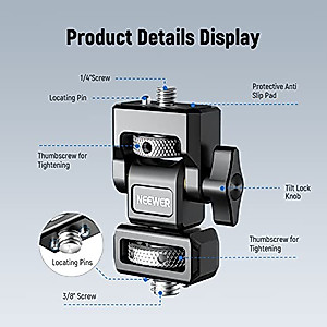 NEEWER Camera Monitor Mount with 3/8" ARRI Locating Thumbscrew, 1/4" Screw for 5" & 7" Monitor Compatible with Atomos Ninja V, 360° Swivel 180° Tilt Damping Adjustable, Compatible with SmallRig, MA004