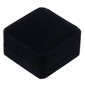 Giftop Small Dark Classic Velvet Cufflink Box Case (Black)