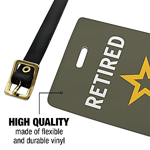 U.S. Army Retired Logo Luggage ID Tags Suitcase Carry-On Cards - Set of 2