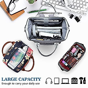 UTOTEBAG Laptop Backpack for Women, Bag Set Backpack for 15.6inch Computer with USB Charging Port, Water Resistant College Nurse Backpack Set with Makeup Bag Lunch Bag for Work/Business/Travel, Gray