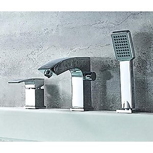 RONPOTY Kitchen Taps Bathtub Faucet Chrome Bathroom Tub Faucet Rainfall Bath Tub Taps Shower Mixer Tap Shower Faucet Set
