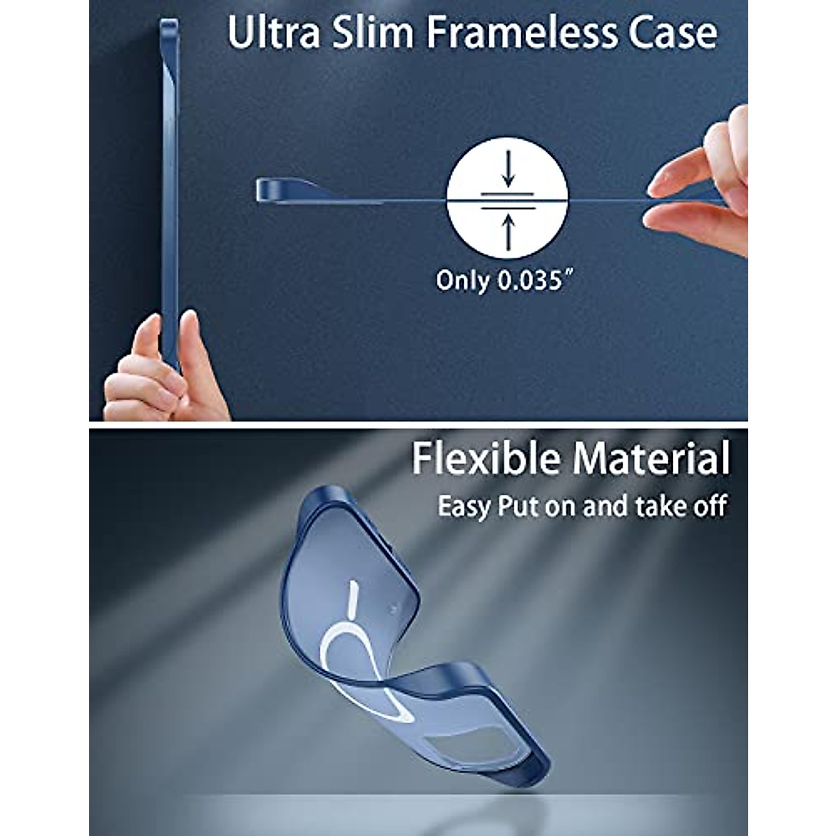 COMBOMTEK Slim Case for iPhone 12 Pro Max Compatible with Magsafe, Ultra Thin Frameless Case with Mag Safe Qi Wireless Charging