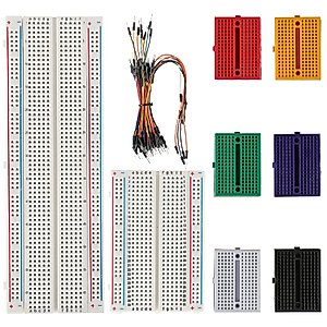 BOJACK 1Pcs 803 Tie points and 1 Pcs 400 Tie Points Solderless Breadboard and 65 Pcs Flexible Breadboard Jumper Wires and 6PCS 170 Points Mini Solderless Breadboard