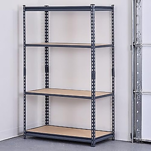 Muscle Rack UR361860-P 4-Tier Steel Shelving Unit 36" Wx18 Dx60 H in Gray