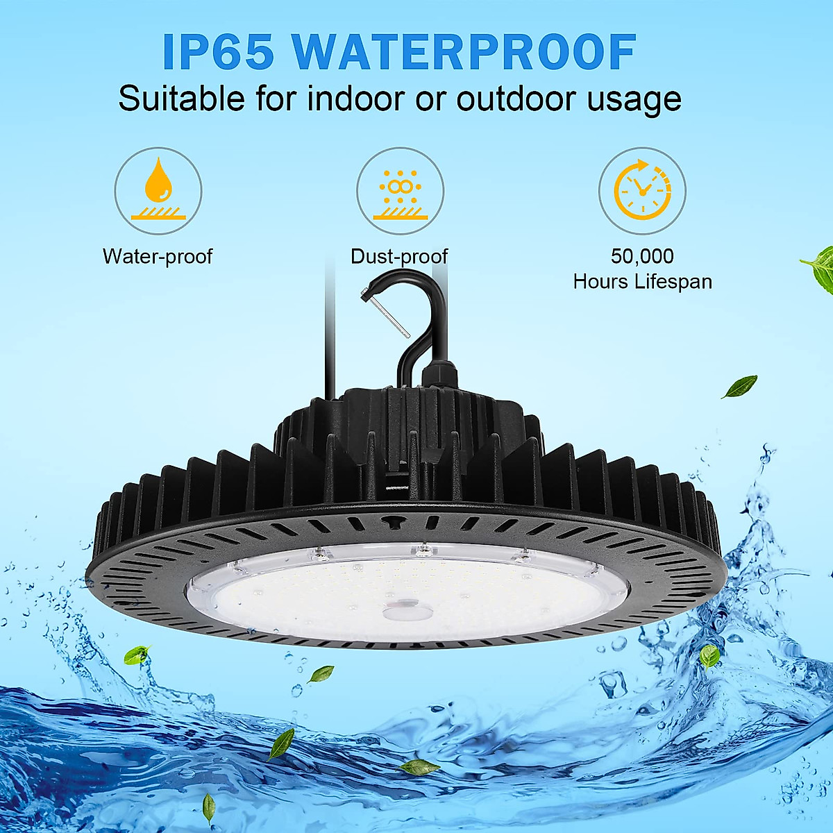 OPENLUX 150W UFO LED High Bay Light 21750LM 0-10V Dimmable High Bay LED Shop Lights UL DLC Approved Warehouse Light 5000k Daylight