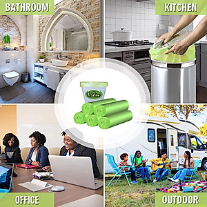 Mini Trash Bags, Inwaysin 1.2 Gallon Trash Bags, Small Bin Bags, 6L, 100Bags, Clear Green…