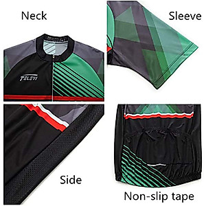 Men's Cycling Jersey,Bicycle Short Sleeve Breathable Cycling Shorts Set Quick Dry Blue