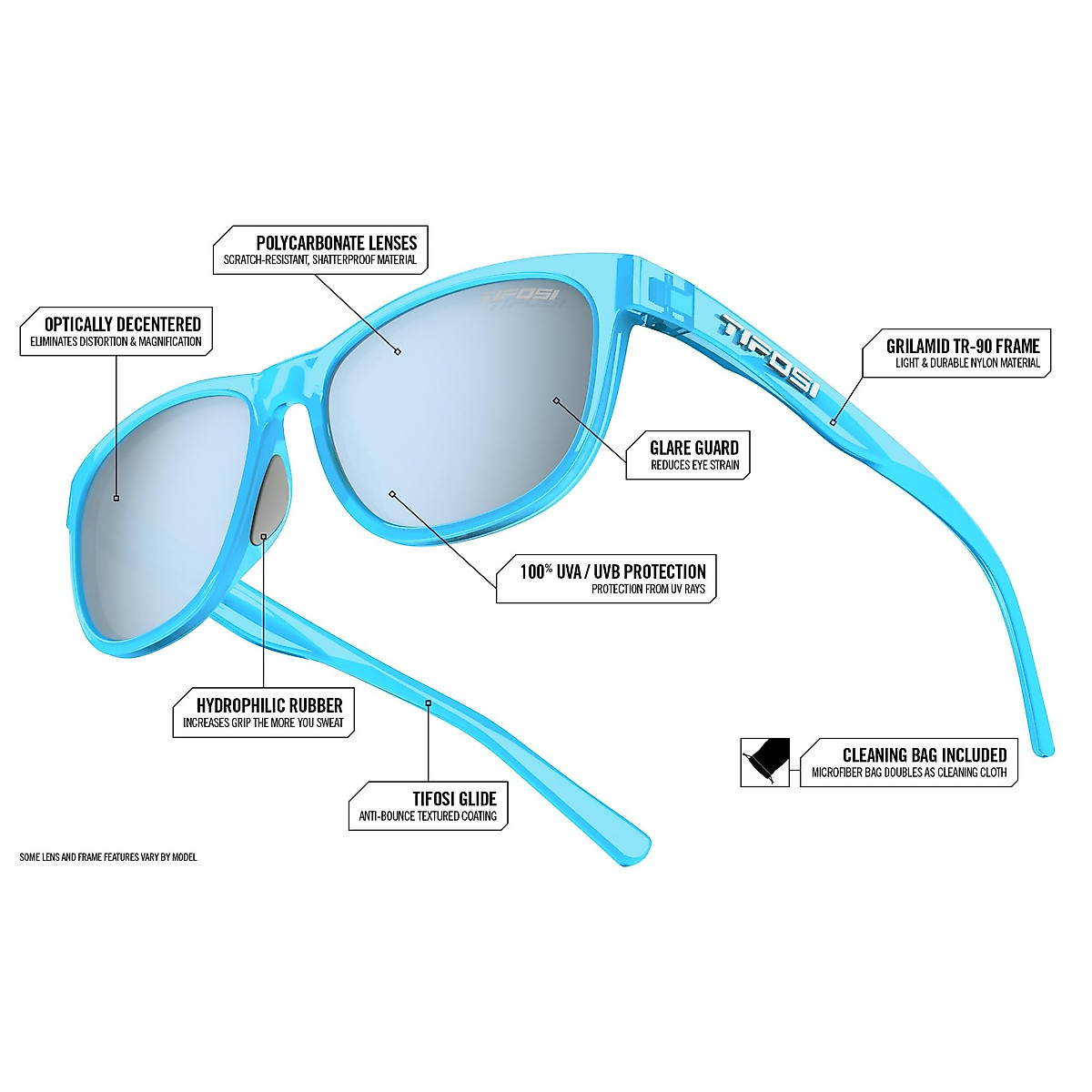 Tifosi Swank Sunglasses (Golden Ray/Sky Blue Mirror Lenses)