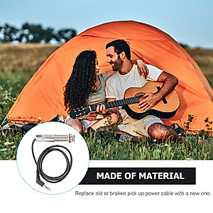 Guitar Pickup Cable Piezo Cable Endpin Output Jack Guitar Adapter Stereo Instrument Cable 600mm (Black)