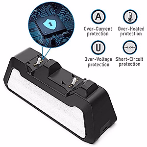 Newest Charging Station for PS5 Wireless Controllers, with LED Indicator, White, Fast Charing Dock for Dual Sense Playstaion 5 Controller with 80cm Short Charging Cord