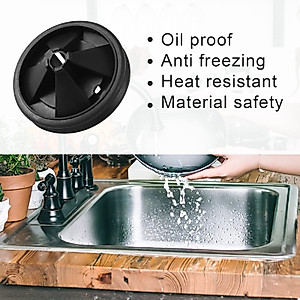 KINBOM 2pcs Garbage Disposal Splash Guard, 3 3/8 Inch Sink Baffle for Garbage Disposer EPDM Rubber Drain Insert Upgraded Waste Disposal Plug (Black)