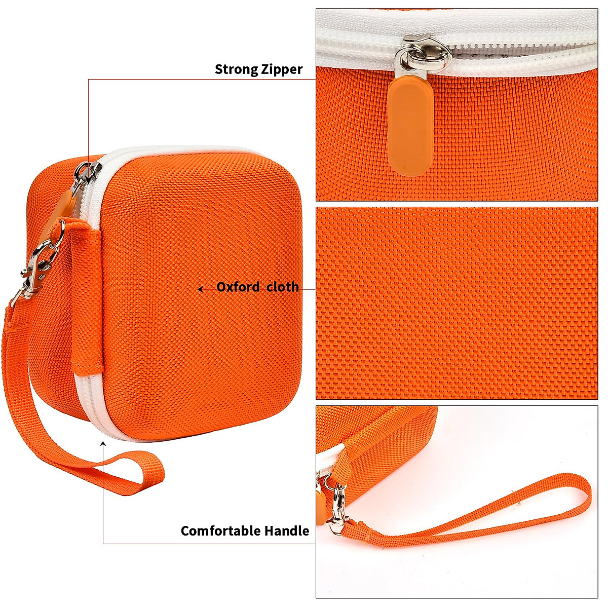 Case Compatible with Yoto Mini – Kids Portable Screen-Free Bluetooth Travel Speaker Player, Holder Bag for Mini Music Player, with Mesh Pocket for USB Cable, Audiobook Story Cards- Orange (Box Only)