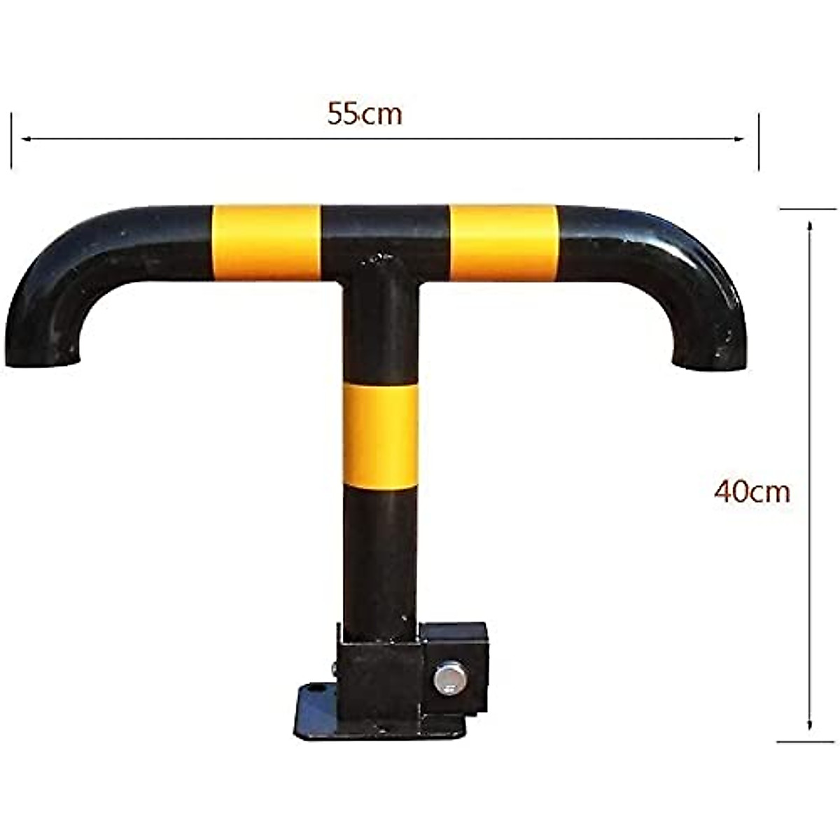 T-Shaped Car Parking Space Lock Bollard Folding Parking Barrier Safety Barrier Lane Interceptor Security Posts for Private Spaces Parking with Screws & Key (Black 55x40cm)