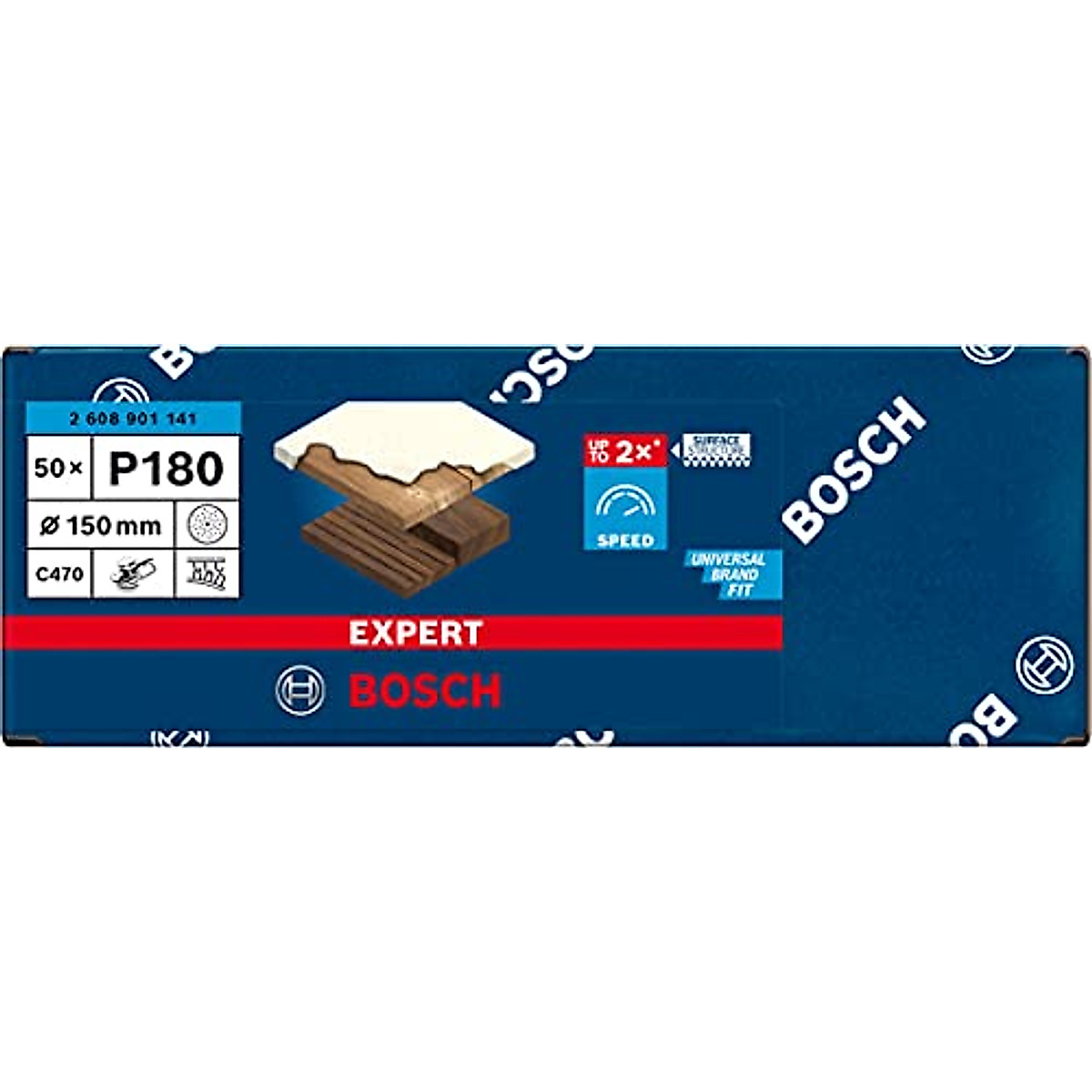 Bosch Professional 50x Expert C470 Sandpaper (Ø 150 mm, Grit 180, Accessories Orbital Sander)