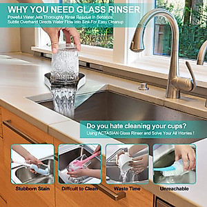 ACTASIAN Cup Washer for Sink Stainless Steel Glass Rinser for Kitchen Sink Cup Rinser for Sink Baby Bottle Washer