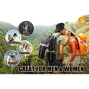 Koreshion Mens Womens Sun Hat Wide Brim Breathable Mesh UPF 50+ Bucket Hat Waterproof Fishing Hat Quick-drying Safari Hat Foldable Boonie Cap Outdoor Sun Protection Cap Light Gray