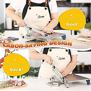 CGOLDENWALL Upgraded Manual Ribs Meat Chopper Slicer Stainless Steel Small Bone Meat Cutter Beef Mutton Household Vegetable Food Slicer Slicing Machine for Home Cooking