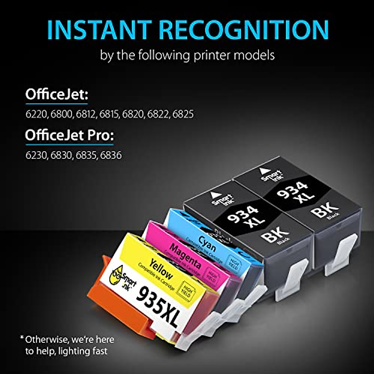 Smart Ink Compatible Ink Cartridge Replacement for HP 934 XL 935 935XL 934XL for Officejet Pro 6230 6830 6835 Officejet 6220 6812 6815 6820 (2BK & C/M/Y 5 Pack Combo)