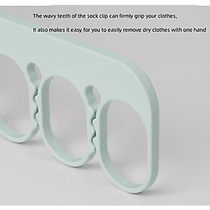 2 Pcs Eight Tooth Sock Clips,Wardrobe Rack,Clothing Storage Rack, Suitable for Storing Hats,Ties,Socks,Towels etc,Suitable for Home and Travel(Light Green)