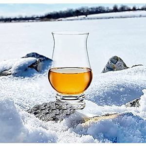 Whiskey glasses Set of 4 - Clear Shot Glasses Bar Set - Old Fashioned Drinking Glasses Gift Set - Brandy Snifter Whisky Glass for Liquor, Scotch, Bourbon, Tequila, Gin, Tonic, Cognac, Vodka, Cocktail