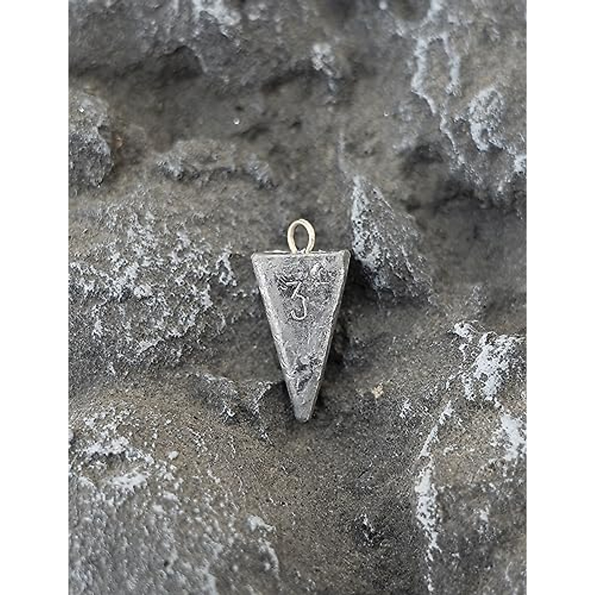 BLUEWING 2lb Box Pyramid Fishing Sinker Weights Lead Weight Saltwalter Fishing Weights for Surf Fishing, 3oz, 10 Pack