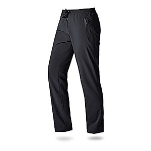 Boladeci Athletic Pants for Men Lightweight Quick Dry Breathable Elastic Waist Zip Pockets Outdoor Jogger Travel Fishing Hiking Pants Black 40