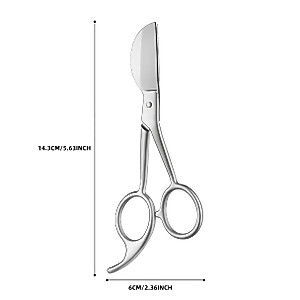 Duckbill Applique Scissors 5.63 Inch Carpet Pile Scissors Bent Curved Offset Handle with Finger Rest, Paddle Shaped Blades, Razor Sharp Cut, Stainless Steel, for Embroidery, Fabric, Arts & Craft
