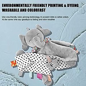 Baby Comforter Blanket,Elephant Blanket,Sweet Loveys for Babies, Cuddle Blanket,Baby Cuddly Toy with Crinkle Foil and Bell,Soft Comforter for Newborn,Baby boy & Girl Gift (Elephant)