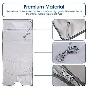 AYNEFY Far in-frared Sauna Blanket, FIR Sauna Blanket Professional Body Shape Slimming Fitness Digital Sauna Heating Machine with Remote Control for Home SPA Beauty Salon 70.47 x 31.69 inch