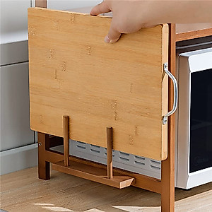 LOUYK Kitchen Countertop Storage Rack Multilayer Bamboo Adjustable Shelf Suitable (Color : B, Size : 67cm*55cm)