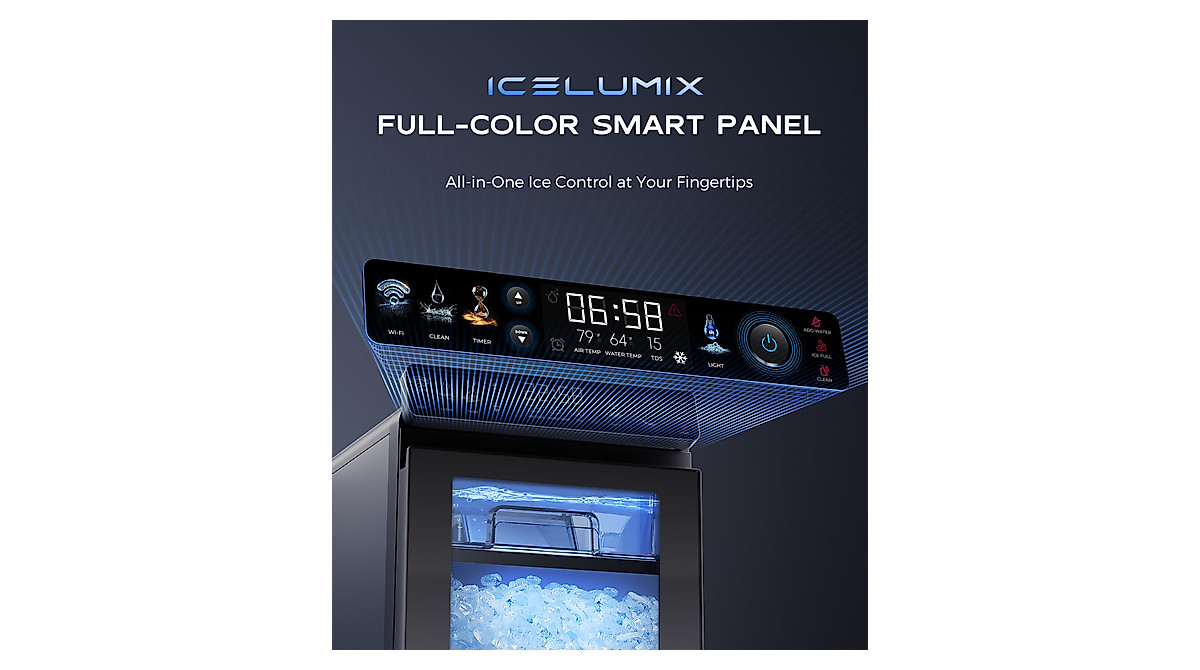 ecozy Smart Nugget Ice Maker - App Control, 44 lbs/Day