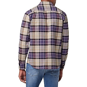 Joe's Jeans Men's Boucle Flannel Shirt, Grape Haze Plaid, M