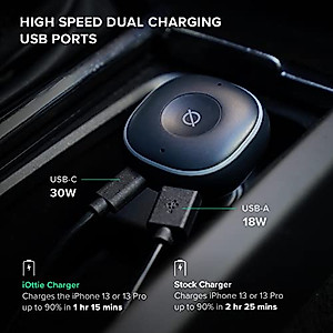 iOttie Aivo Boost Dual Port USB-A/USB-C Car Charger with Alexa Built-in, High-Speed USB-C PD 3.0/QC 4.0+, and USB-A QC 3.0 car Adapter for Apple, Android, and Google Phones and Tablets