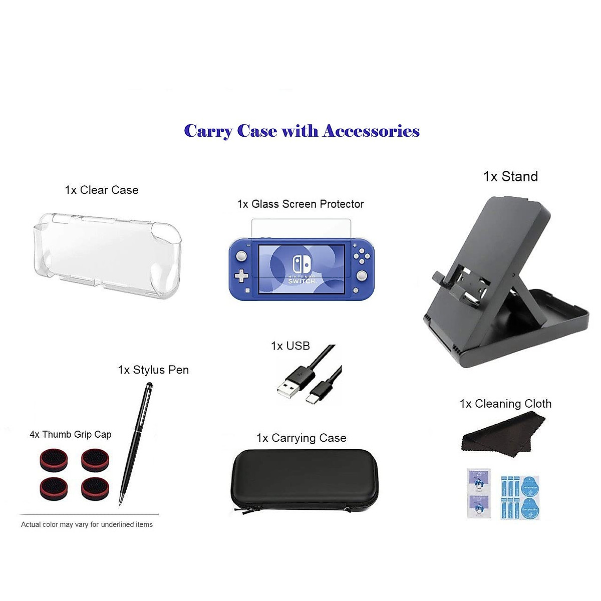 Nintendo Switch Lite Blue 32GB Game Console, Extra External 64GB Storage, Touchscreen, Bluetooth, Holiday 11-in-1 Case