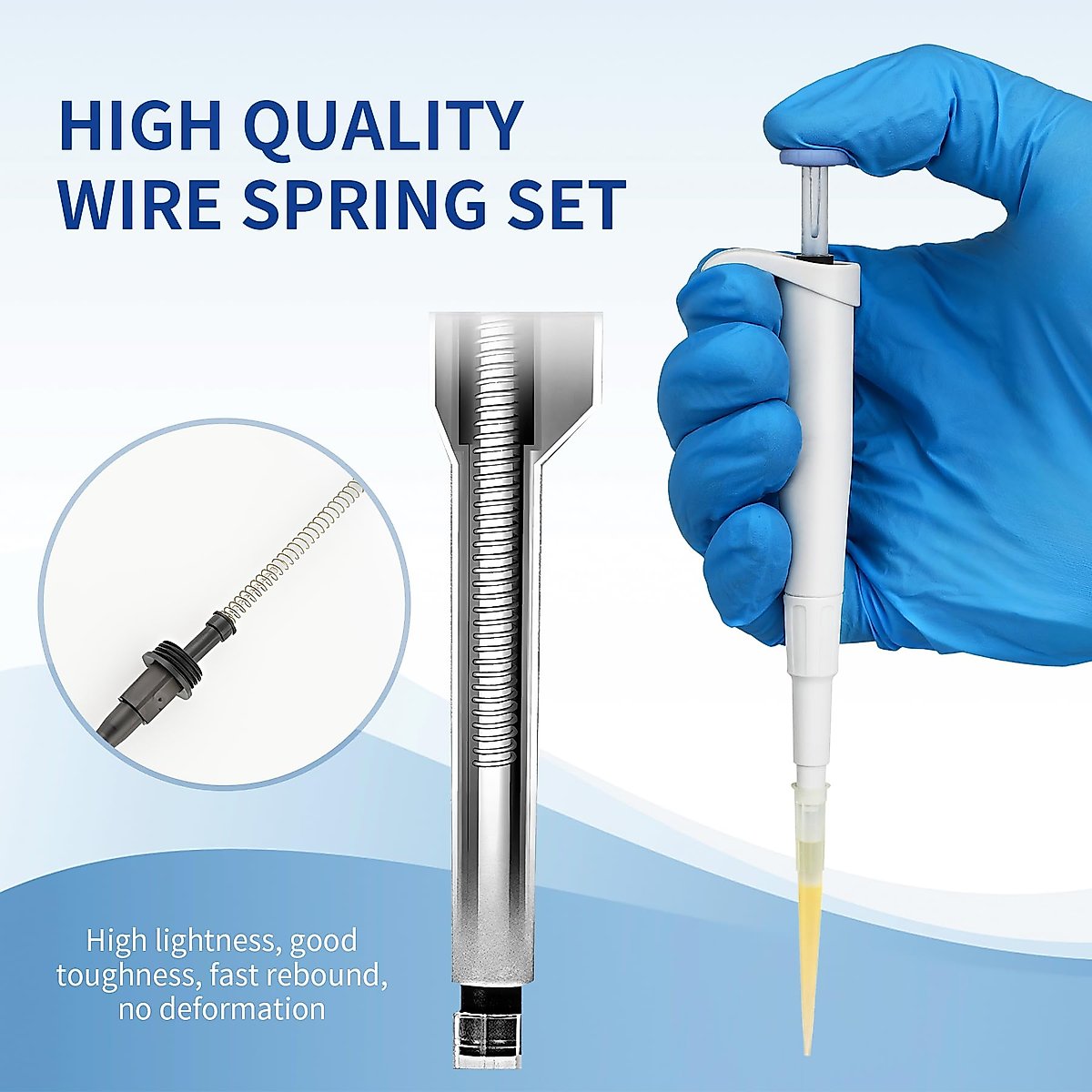 50μl Pipettor Pipette MicroPipette, Single-Channel Manual Adjustable Variable Volume Pipettes, Autoclavable pipettor, Micropipette, Variable Volume for Scientific and Home Use