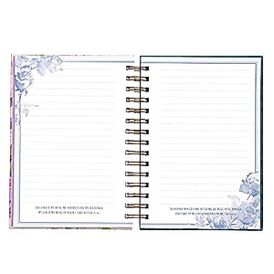 Christian Art Gifts Journal w/Scripture Be Still and Know Psalm 46:10 Bible Verse Purple Rose 192 Ruled Pages, Large Hardcover Notebook, Wire Bound