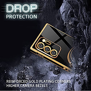 Buleens for Galaxy Note 20 Ultra Case, Cute Heart Pattern 6D Gold Plating Astronaut Hidden Stand Cases for Samsung Galaxy Note 20 Ultra 6.9 Inch-Black