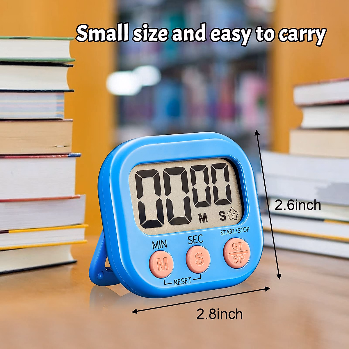 PLERISE Timers,Classroom Timer for Kids,Kitchen Timer for Cooking,Egg Timer,Magnetic Digital Timer for Teacher,Study,Exercise,Oven,Cook,Baking,Desk - 2 Pack, Blue