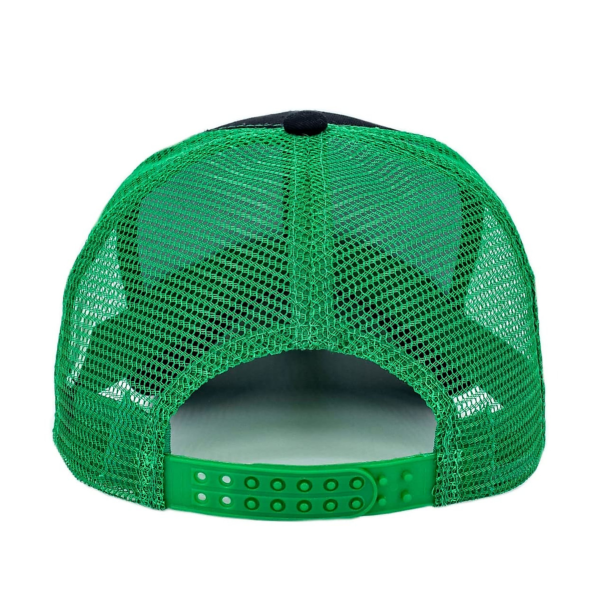 MONOFARBE Mesh Back Baseball Cap 6 Panel Trucker Hat Men Women Adjustable Summer Activity Outdoor Sports Ball Cap (Black Green)
