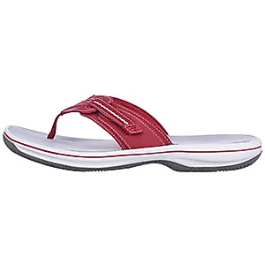 Clarks Women's Brinkley Jazz Flip Flop, red Synthetic, 7 Medium US