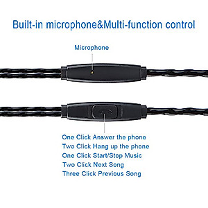 5 Packs Earbud Headphones with Remote & Microphone, findTop in Ear Earphone Brass Sound Noise Isolating Tangle Free for iOS and Android Smart Phones, Laptops