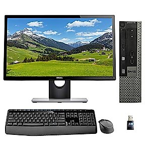 Dell Optiplex 780 USFF with Intel 3GHz, 8GB, 250GB SSD, 24" Monitor, Wireless Keyboard and Mouse, WiFi, Win 10 Pro (Renewed)