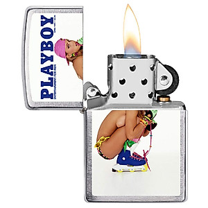 Zippo Playboy Cover April 1991 Brushed Chrome Pocket Lighter, One Size, Model Number: 200-CI017372