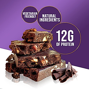 Chocolate Brownie Protein Bars - High Protein Snacks to Support Energy & Replace Meals - Snack Size Chocolate Coconut Bars by Natures Nutrition - 1.83 oz (Pack of 12)